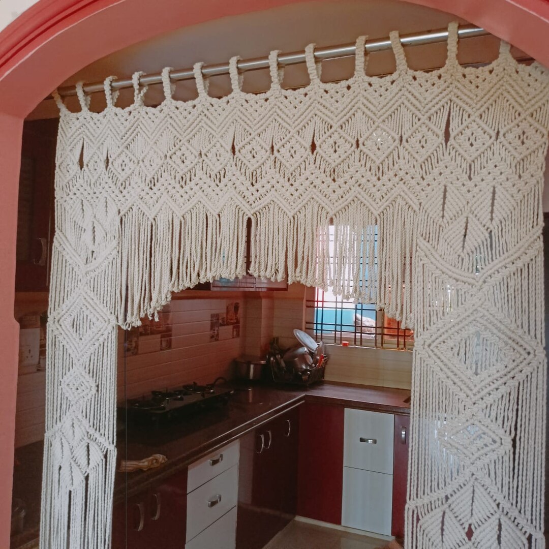 Macrame Curtain , Macrame Door Curtain , Macrame Backdrop , Boho ...