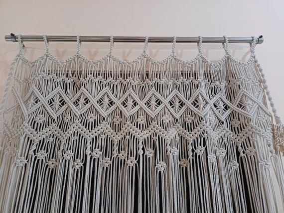 Macrame curtain Macrame door curtain Macrame backdrop | Etsy