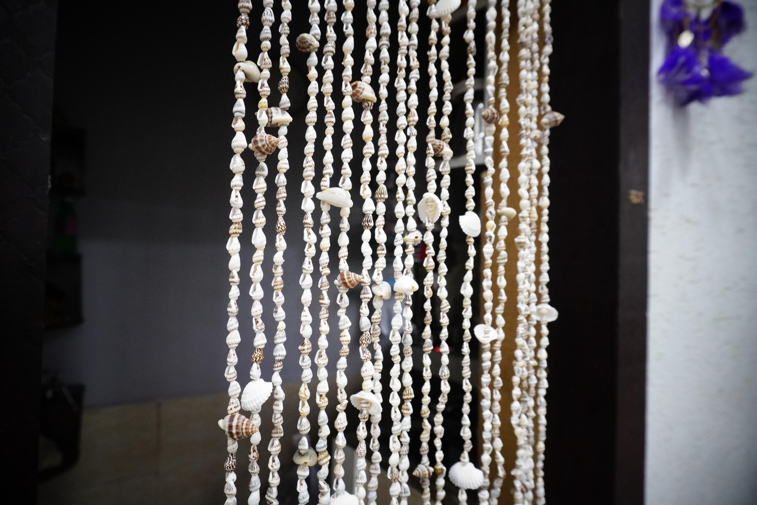 Handmade Beaded Sea Shell Door Curtain: Beachy Boho Decor - Etsy