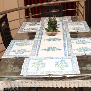 Tablecloth, Block Print Table Runner, Placemats, Table Runner ...