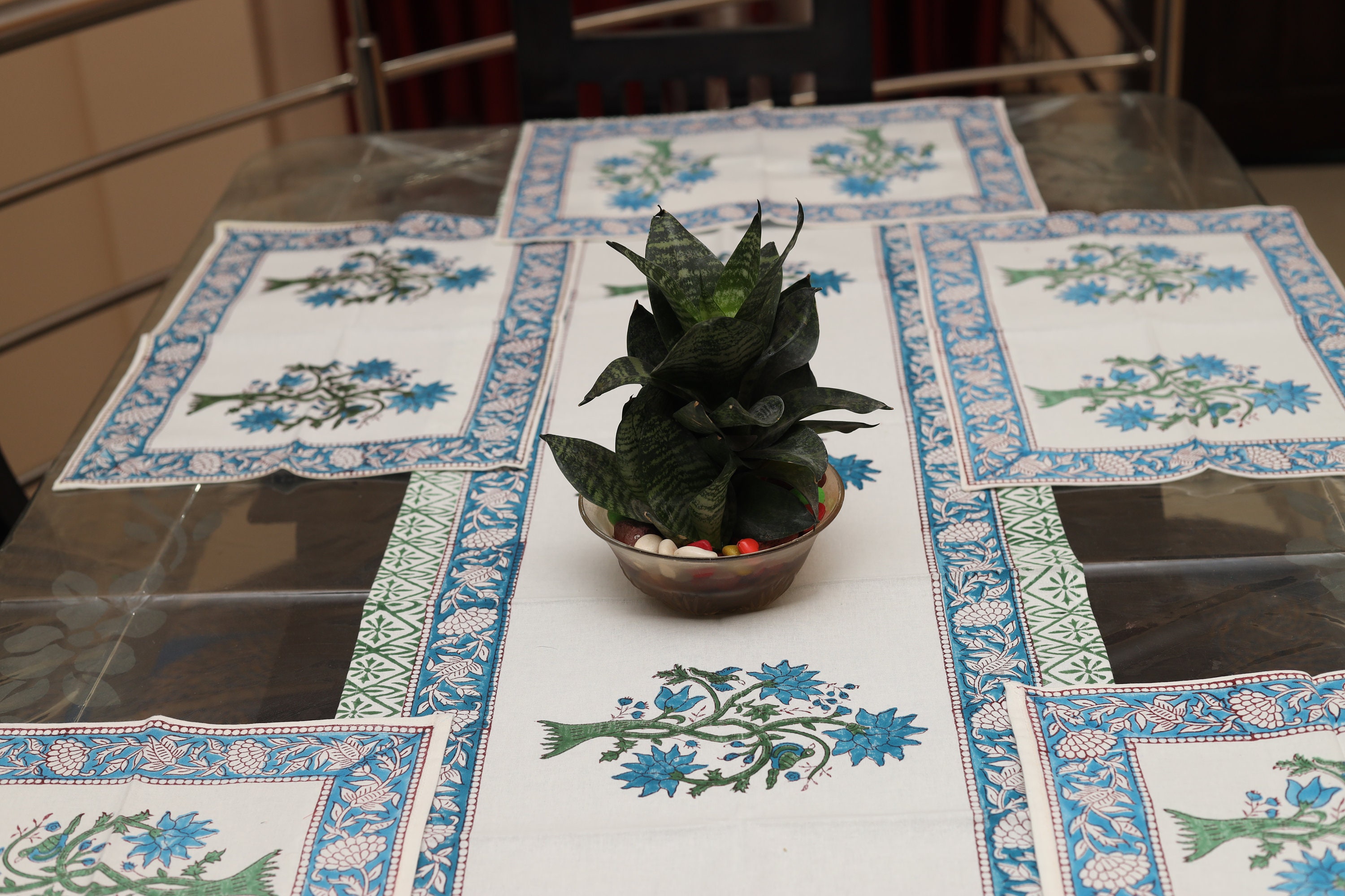 Tablecloth Block Print Table Runner Placemats Table Runner - Etsy