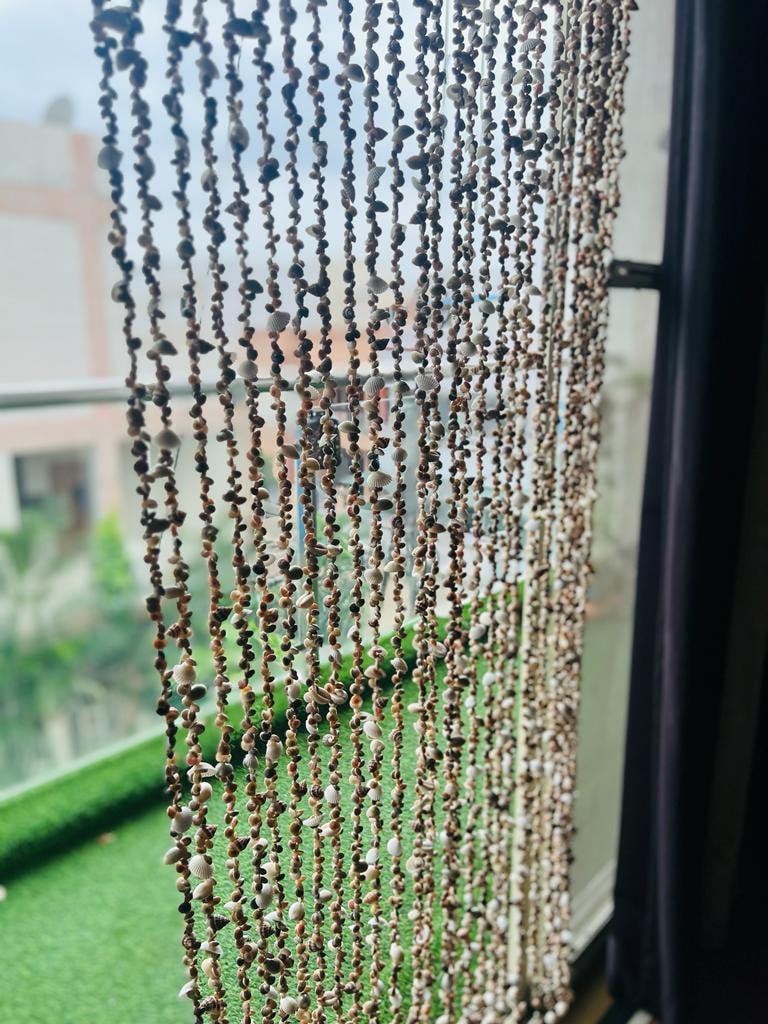 Boho Beaded Sea Shell Door Curtain: Handmade Coastal Decor - Etsy