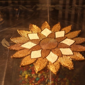 Flower Beaded Place Mat, Handmade Beaded Table Mats, Placemats ,center ...