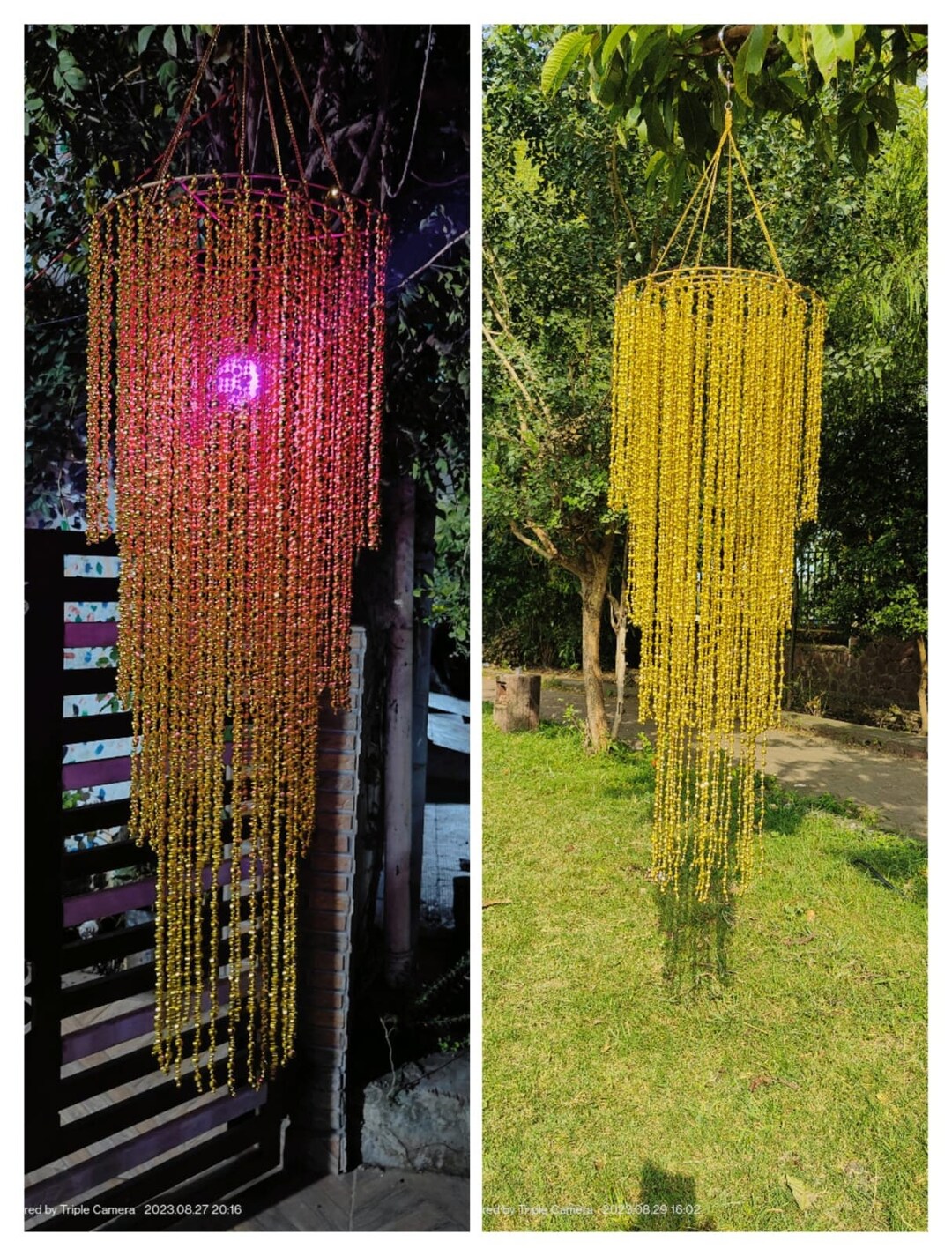 Beaded Chandelier Beaded Chandelier Wood Bead Chandelier Boho Lighting ...