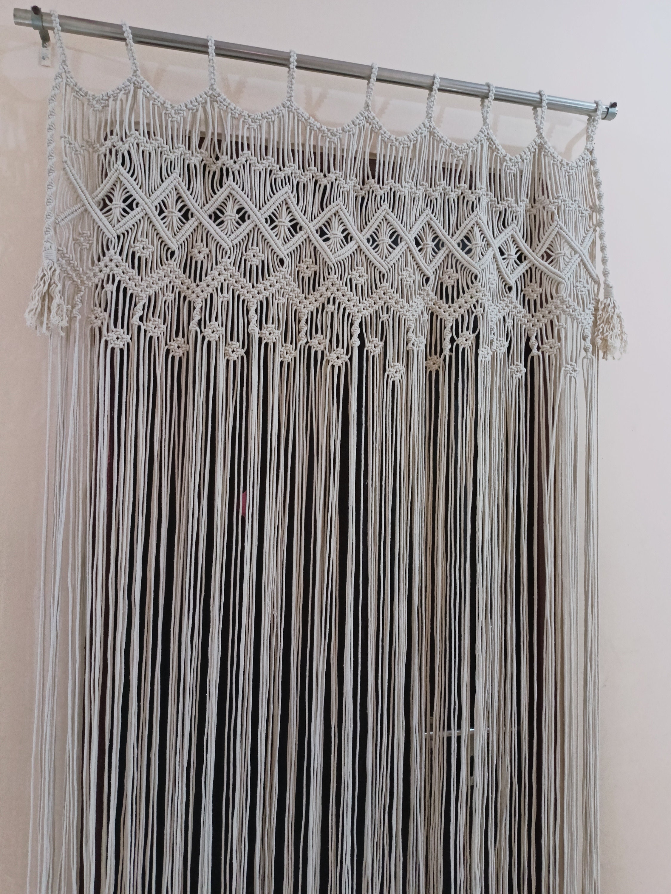 Macrame curtain Macrame door curtain Macrame backdrop | Etsy