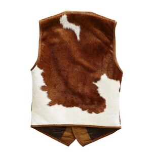 Vintage Genuine Cowhide Hair on Vest Leather Western Style Waistcoat ...