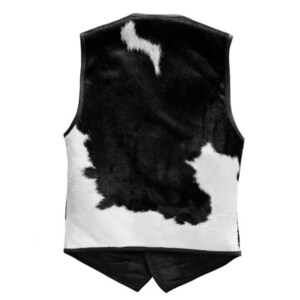 Vintage Genuine Cowhide Hair on Vest Leather Western Style Waistcoat ...