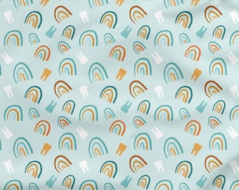 Tooth Fabric Way of the Ninja Tooth Teal by Clayvision Teeth Ninja ...