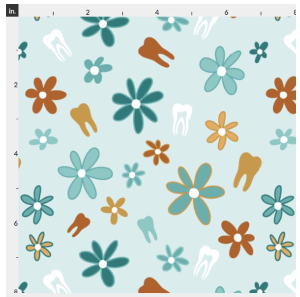 DENTAL FABRIC | Floral Fabric, Tooth Fabric, Teeth, Dentist, Scrub Caps ...