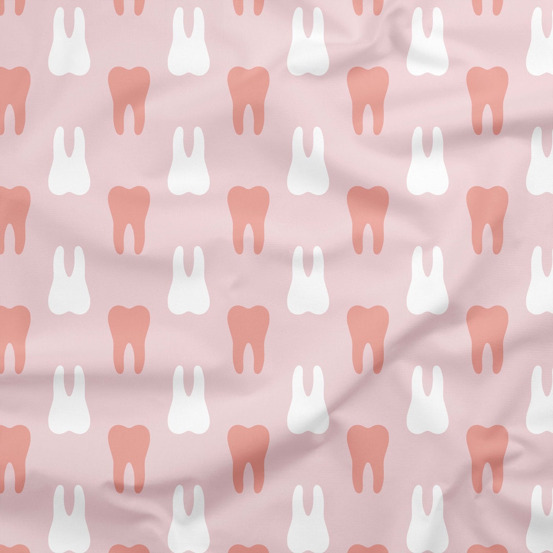 DENTAL FABRIC Pink Tooth Fabric, Medical Fabric, Dental Fabric, Dental ...