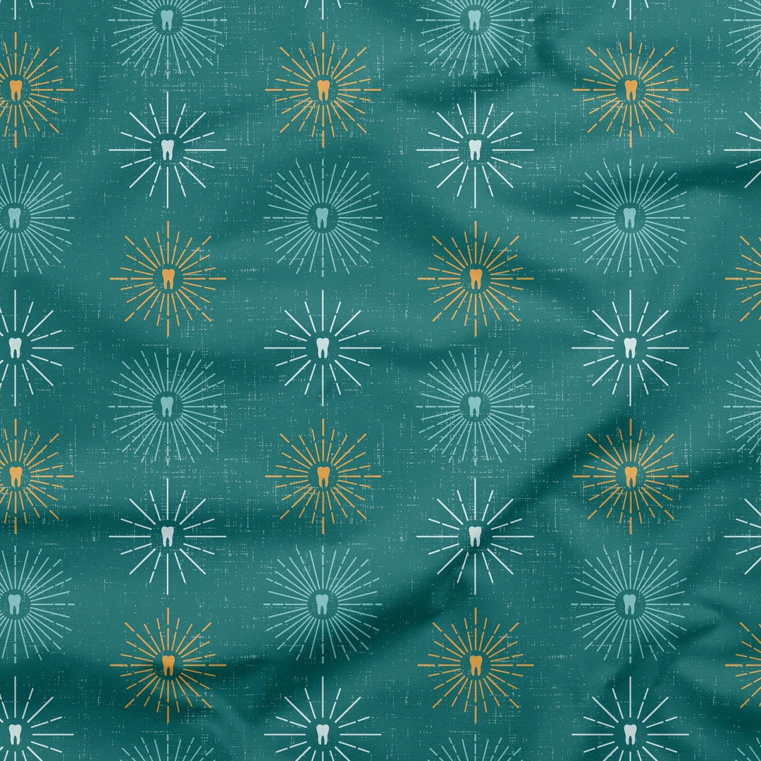 DENTAL FABRIC Tooth Fabric, RDH Fabric, Retro Vibe, Dental Art, Dental ...