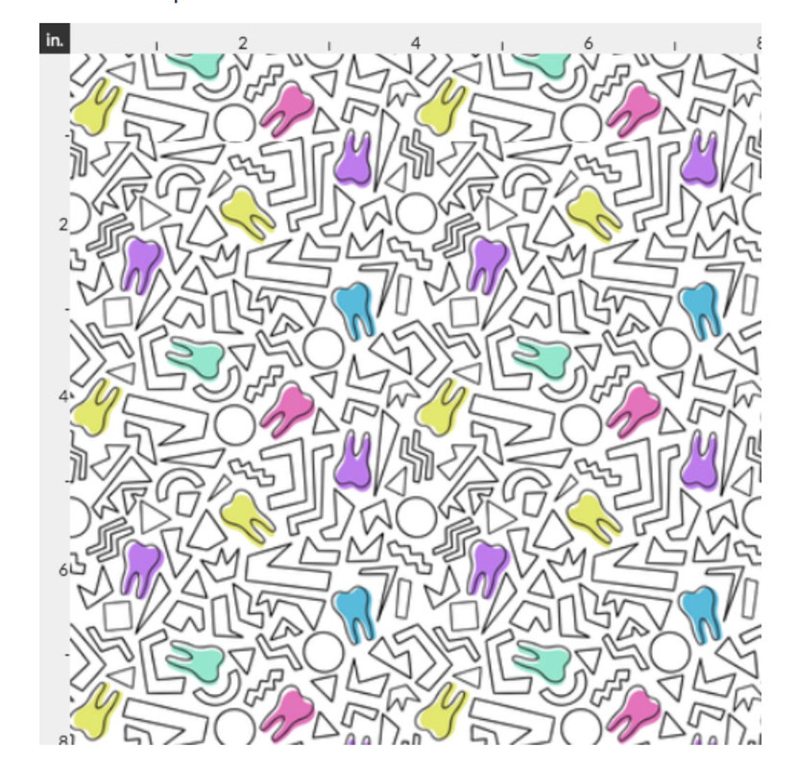White Geometric DENTAL Fabric | Tooth Fabric, Tooth Pattern, Dentist ...