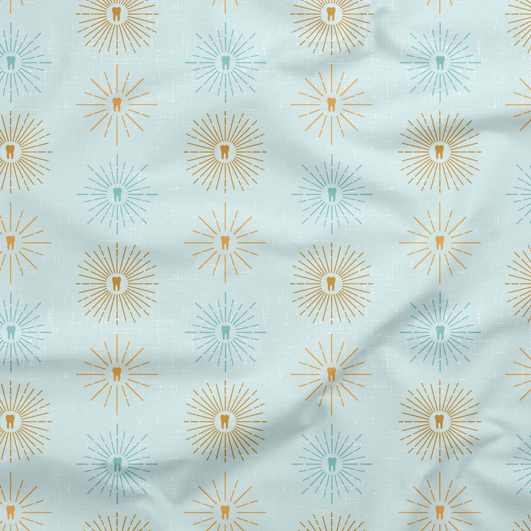 DENTAL FABRIC Tooth Fabric, RDH Fabric, Retro Vibe, Dental Art, Dental ...
