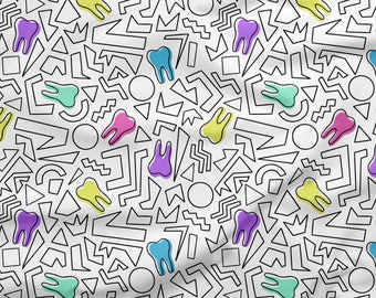 Dental Fabric Cute Dentist Dental Hygienist Blue by Jannasalak Teeth ...