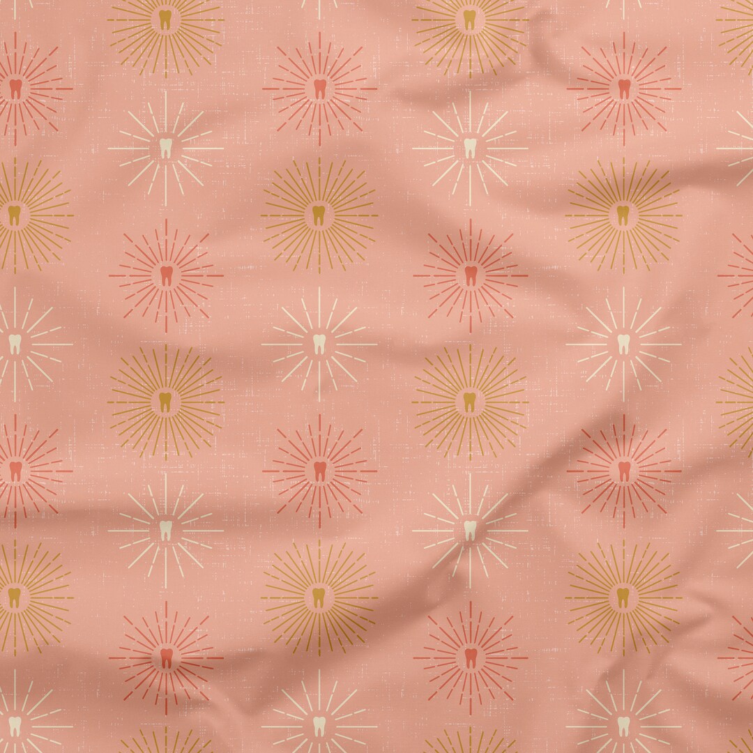 DENTAL FABRIC Tooth Fabric, RDH Fabric, Retro Vibe, Dental Art, Dental ...