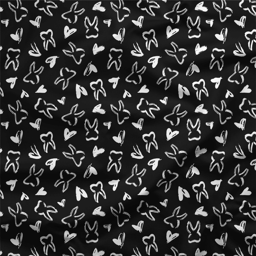 TOOTH FABRIC small Print Dental Fabric, Dental Art, Teeth Print, Tooth ...