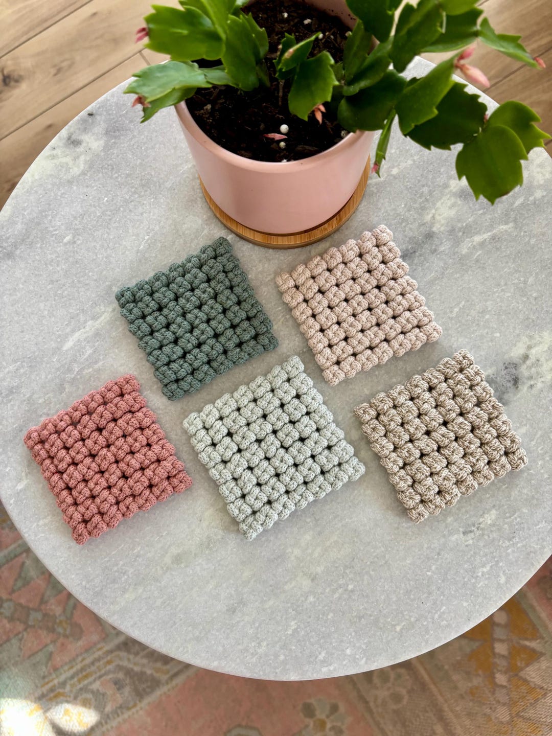 Handmade Macrame Tea Coasters: Boho Home Decor, Set of 2 - Etsy