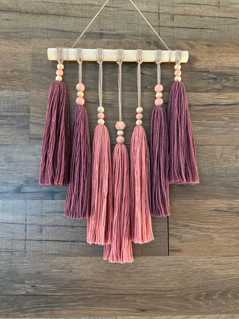 Mini Tassel Wall Hanging: Pink & Purple Boho Decor - Etsy
