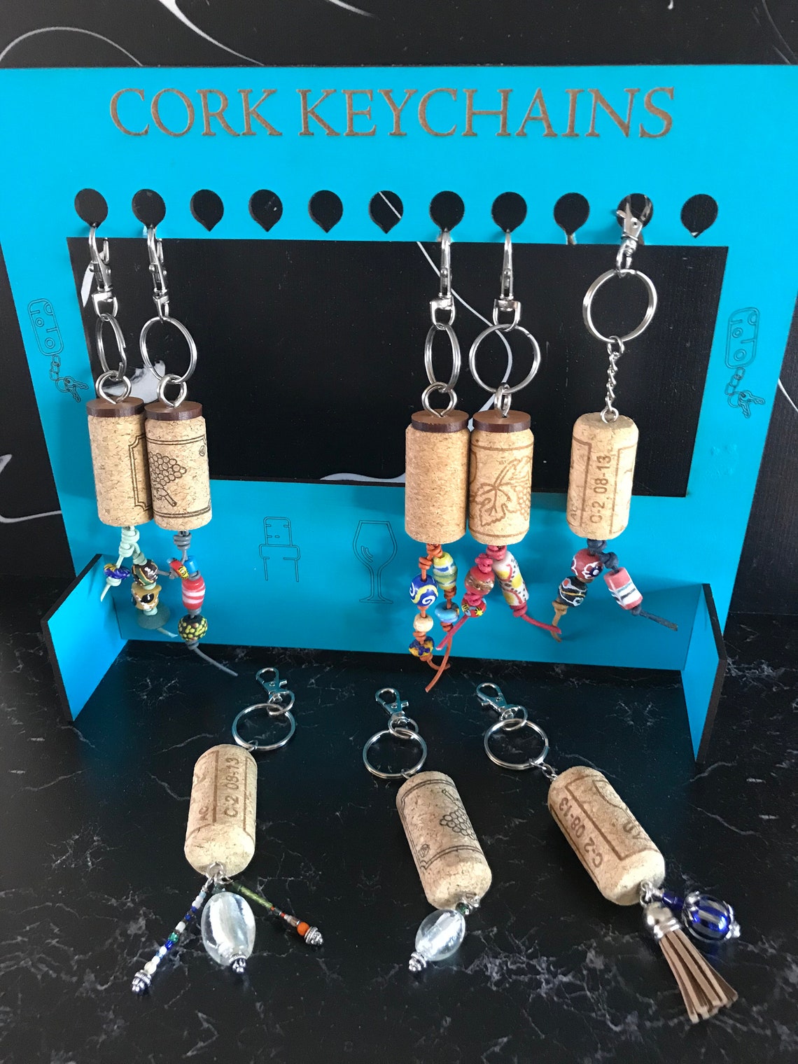 WINE CORK KEYCHAINS - Etsy