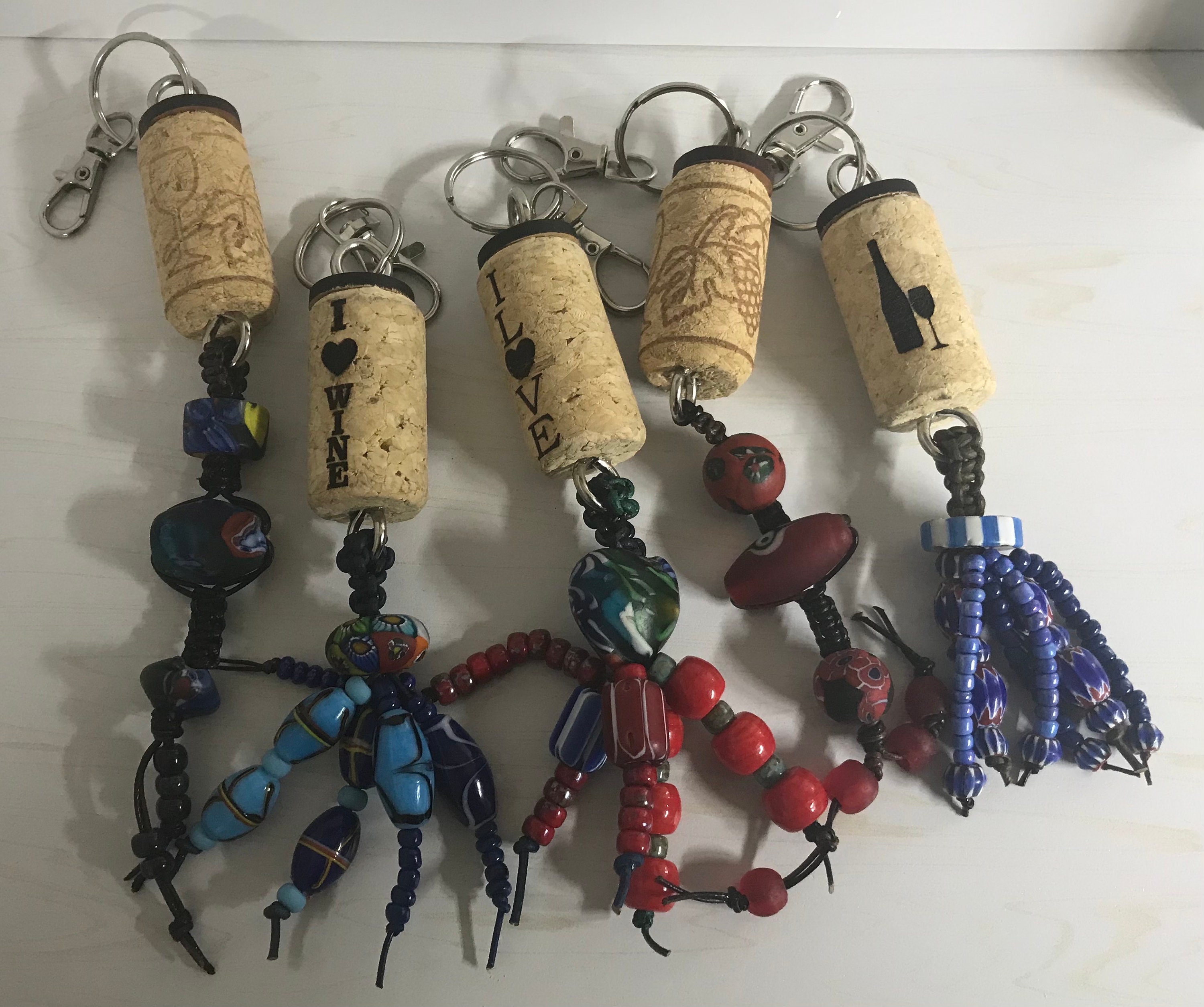 WINE CORK KEYCHAINS - Etsy