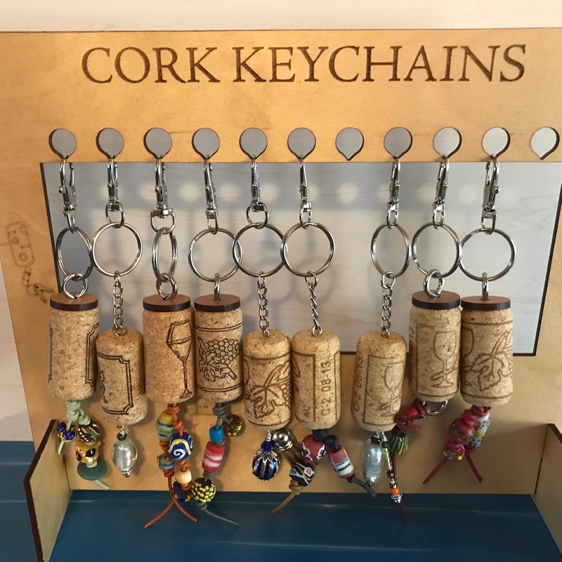 Wine Cork Keychain - Etsy