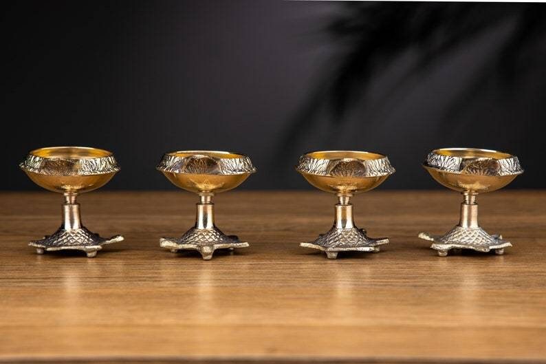 Kuber Diya With Turtle Base Brass Handmade Engraved Design - Etsy