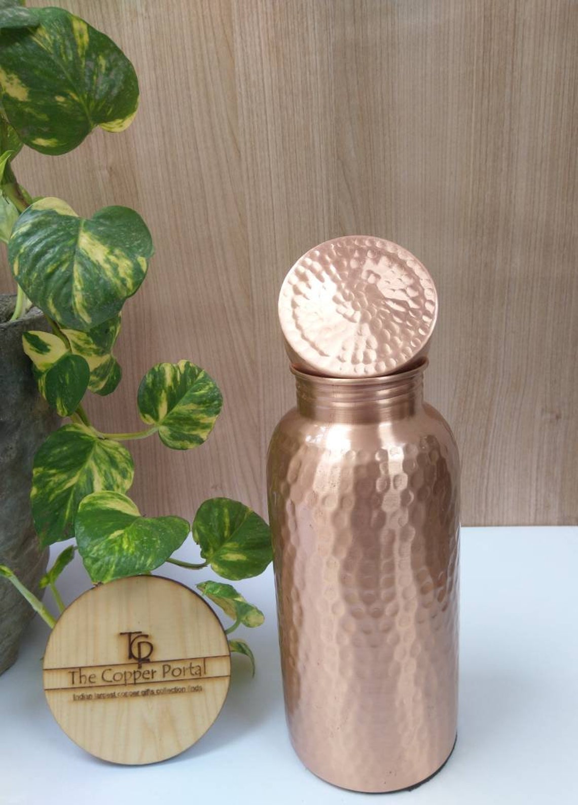 100% Pure Copper Water Bottle 89 Oz 68 Oz Hammered style | Etsy