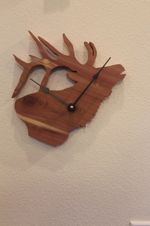 Elk Clock in Aromatic Cedar Wood | Etsy
