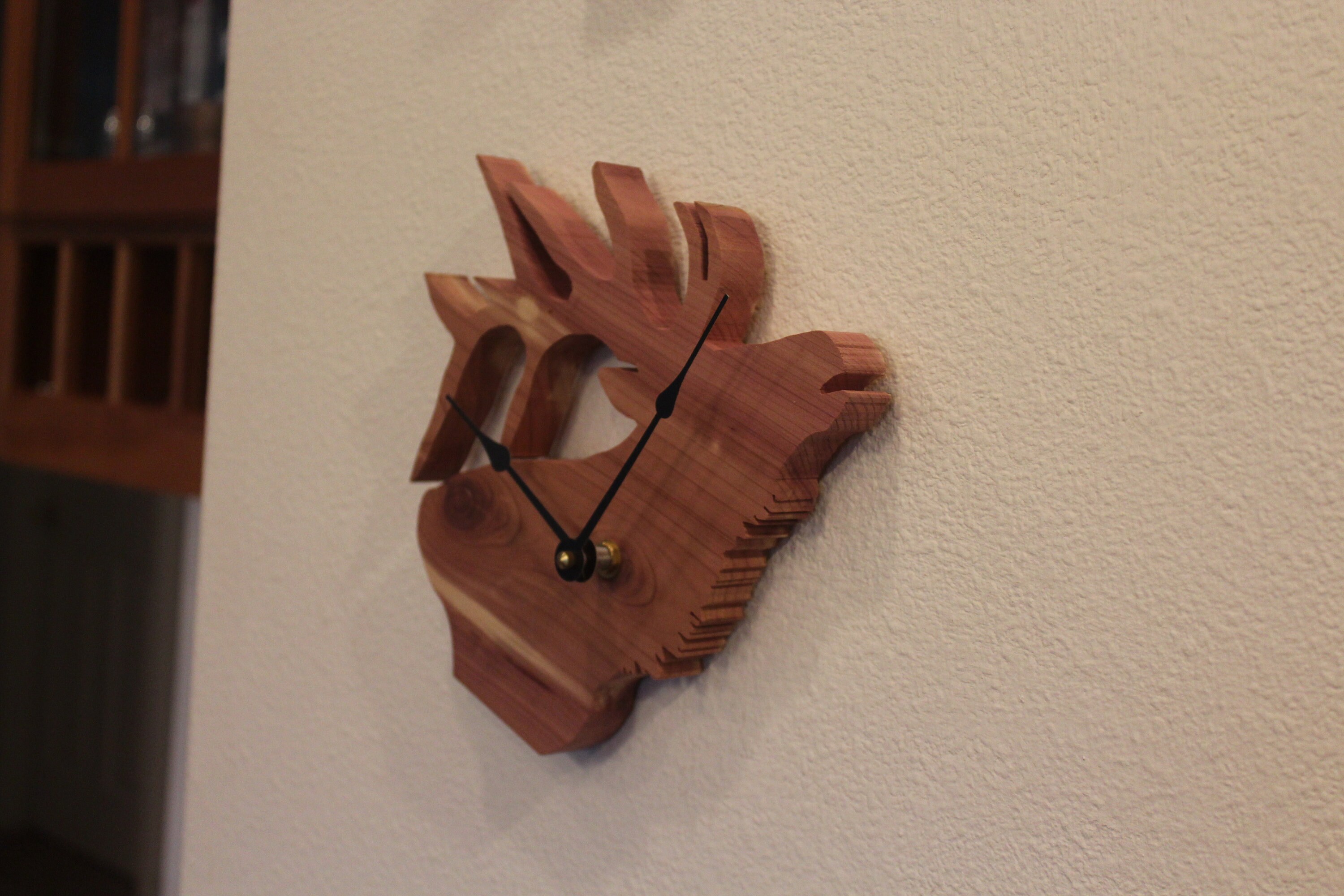 Elk Clock in Aromatic Cedar Wood - Etsy
