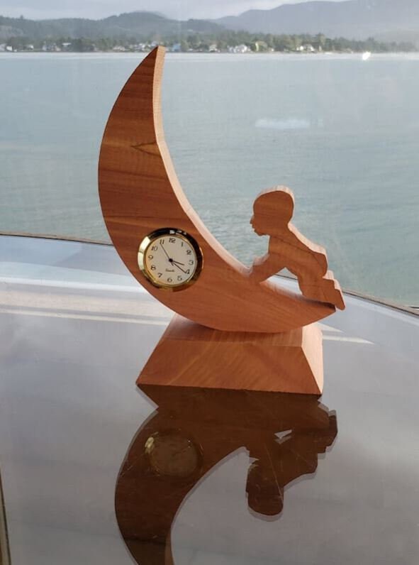 A Moon-and-baby Small Clock - Etsy