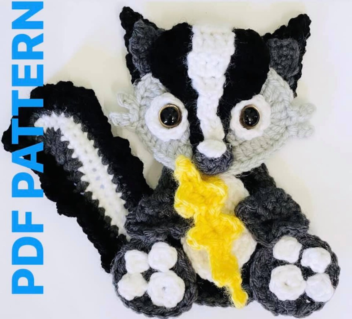 Skunk Appliqué Crochet Pattern Milo the Skunk Skunk Pattern Instant PDF ...
