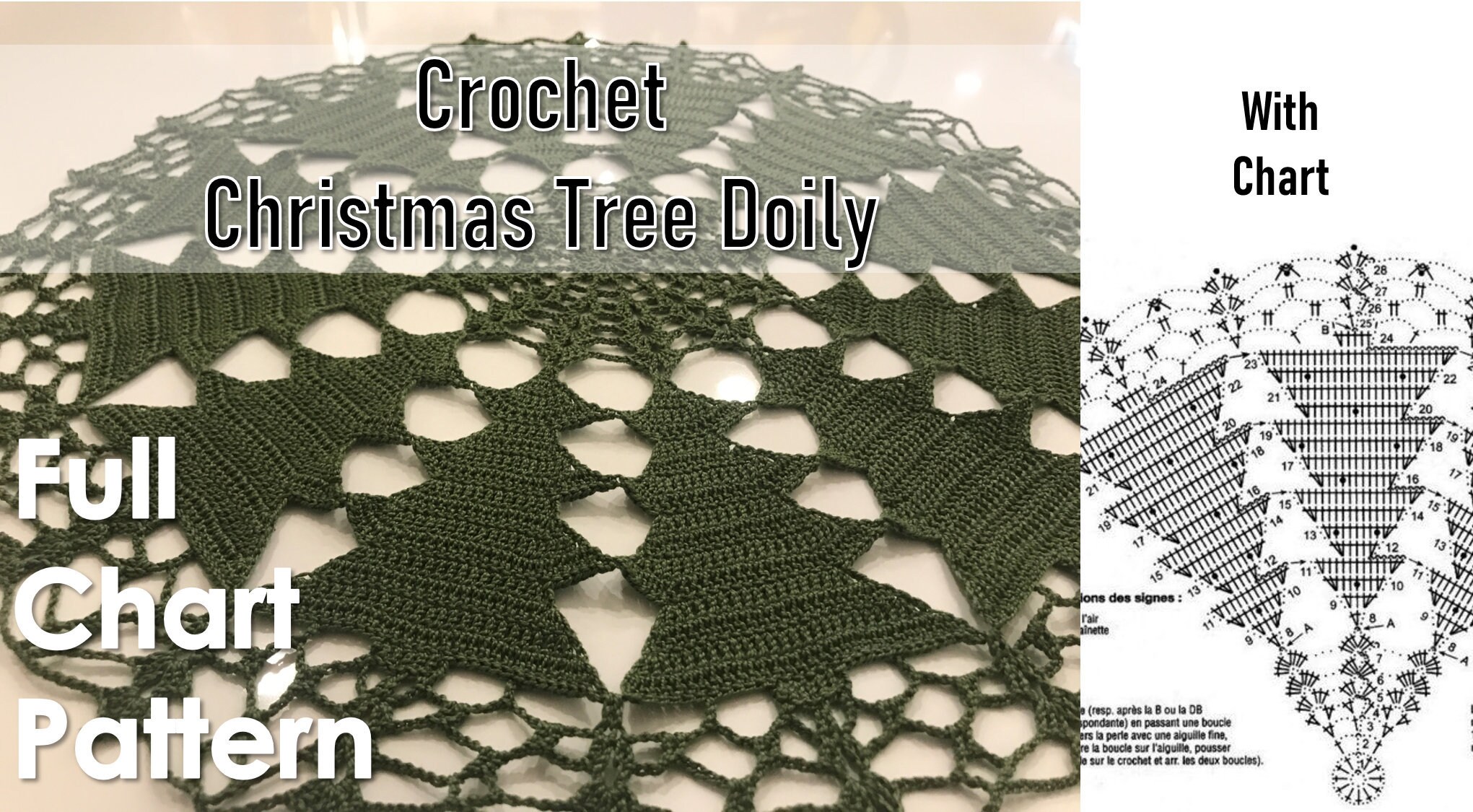 Crochet Christmas Tree Doily Written Script Chart Pattern - Etsy