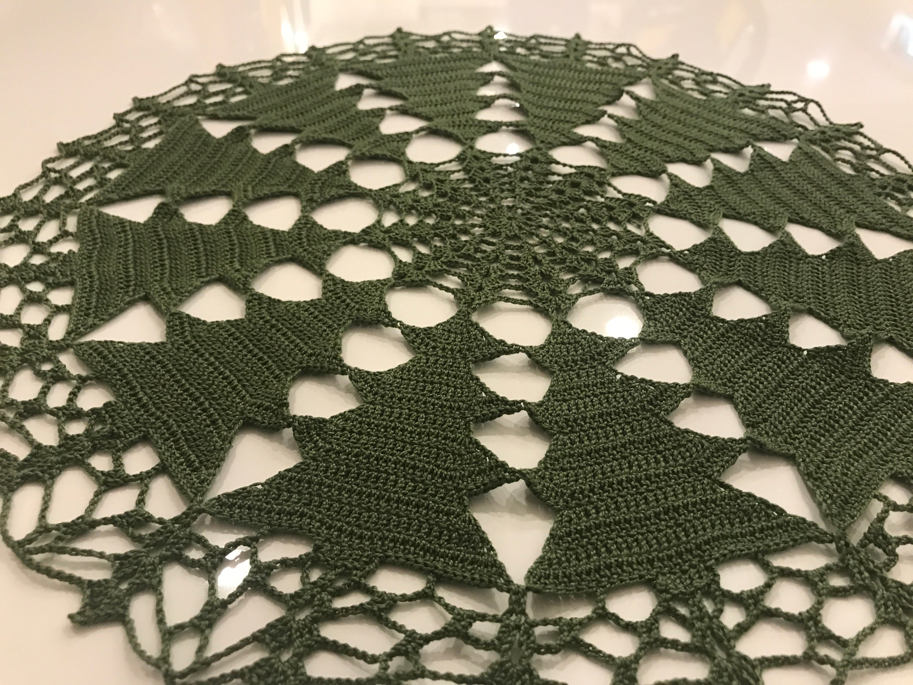 Crochet Christmas Tree Doily Written Script Chart Pattern - Etsy