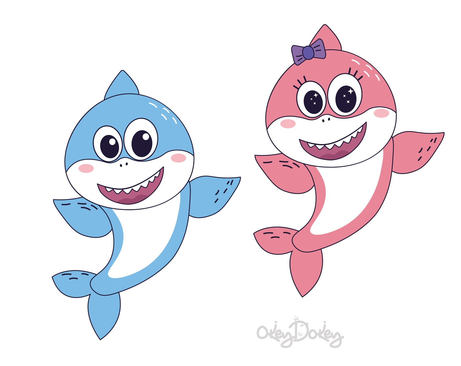 Shark family clipart Shark family tree Baby Mommy Daddy | Etsy