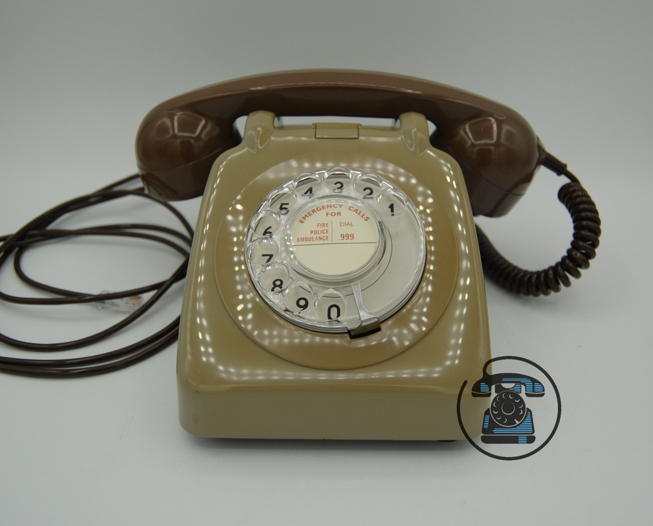 1950s GPO 706 RETRO Rotary Vintage Telephone ORIGINAL in 2 Tone Grey ...