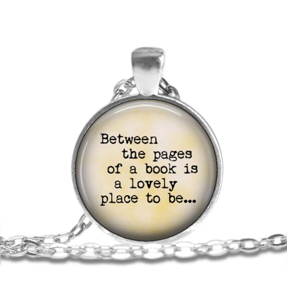 BOOK Lovers Art Pendant Necklace SILVER BEZEL BPN545 | Etsy
