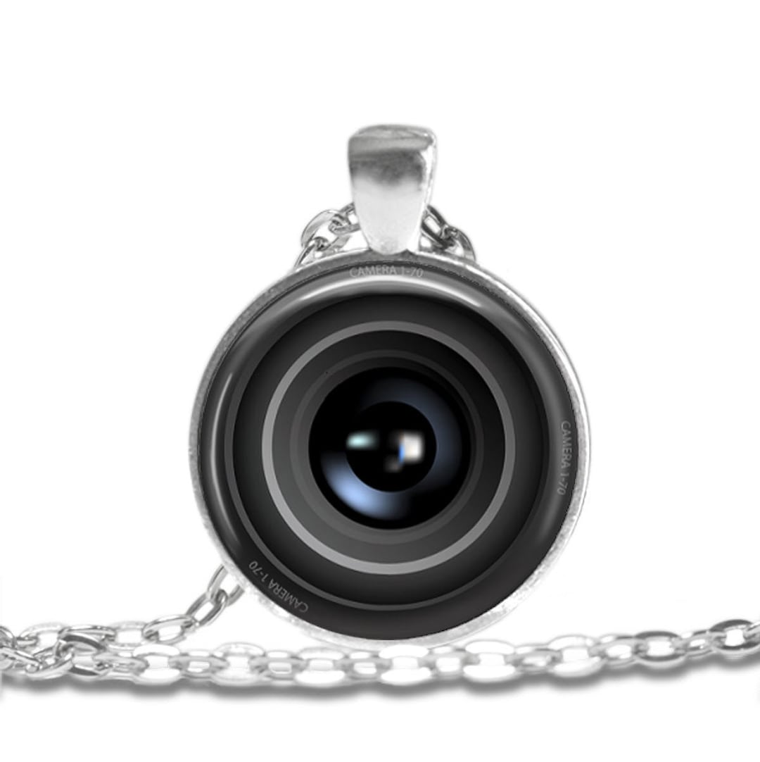 CAMERA Lens Art Pendant Necklace, SILVER BEZEL BPN82 - Etsy