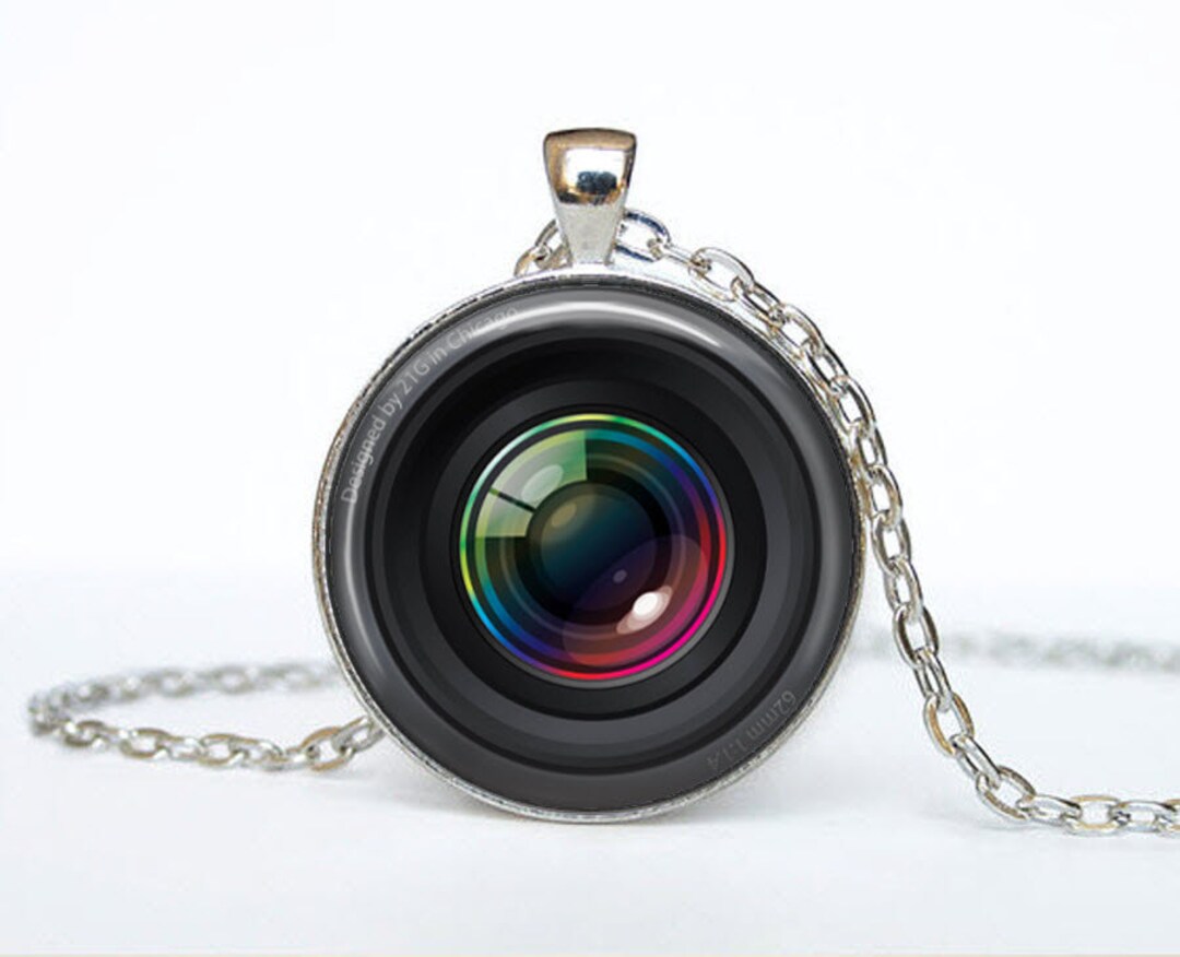 CAMERA Lens Art Pendant Necklace, SILVER BEZEL BPN76 - Etsy