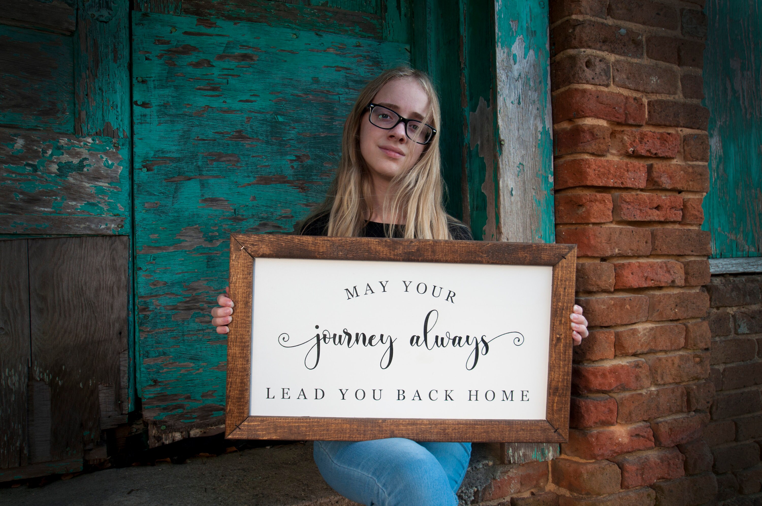 May Your Journey Always Lead You Back Home, Farmhouse Wood Sign, Framed ...