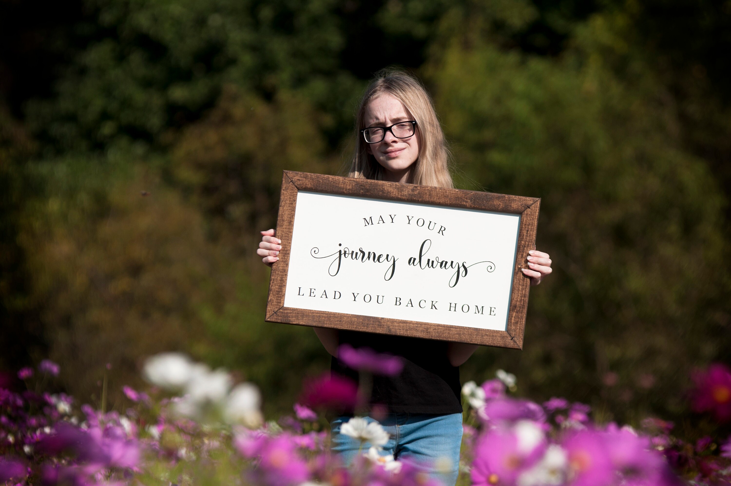 May Your Journey Always Lead You Back Home, Farmhouse Wood Sign, Framed ...