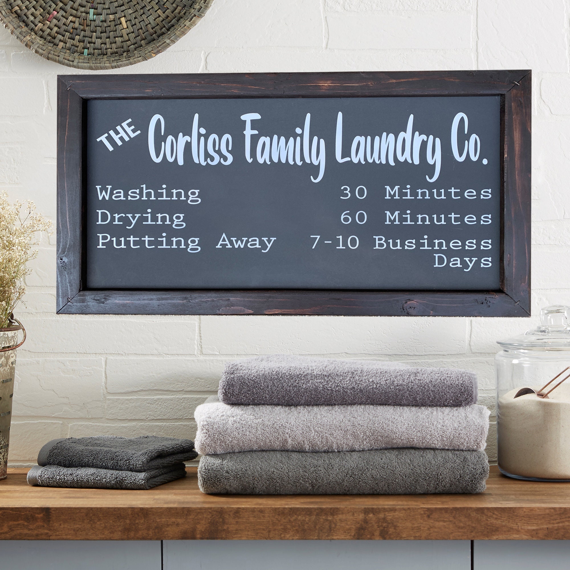 Personalized Family Laundry Co. Sign Farmhouse Sign Country - Etsy UK