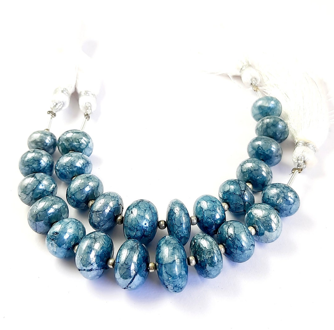 Royal Blue Quartz Beads/rondelle Shape Cabochon Royal Blue Quartz ...