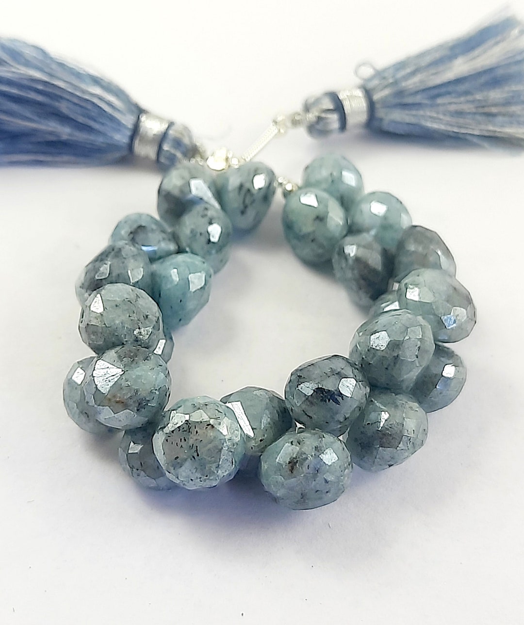 AAA Blue Dot Quartz Beads/onion Shape Faceted Blue Dot Quartz - Etsy