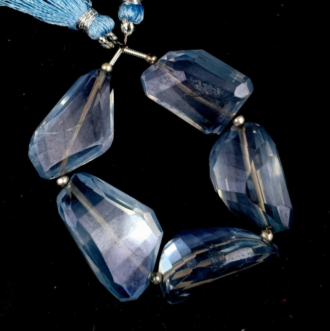 Gorgeous Blue Quartz Strand/tumble Shape Blue Quartz Faceted 1 - Etsy