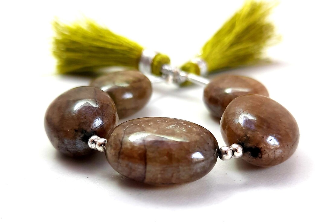 Brown Beryl Beads/oval Shape Smooth Brown Beryl Briolette/4''inches ...