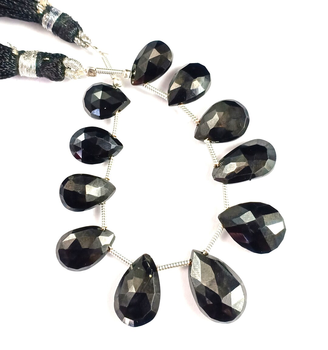 Gorgeous Black Garnet Strand/pear Shape Black Garnet Faceted 1 Strand ...