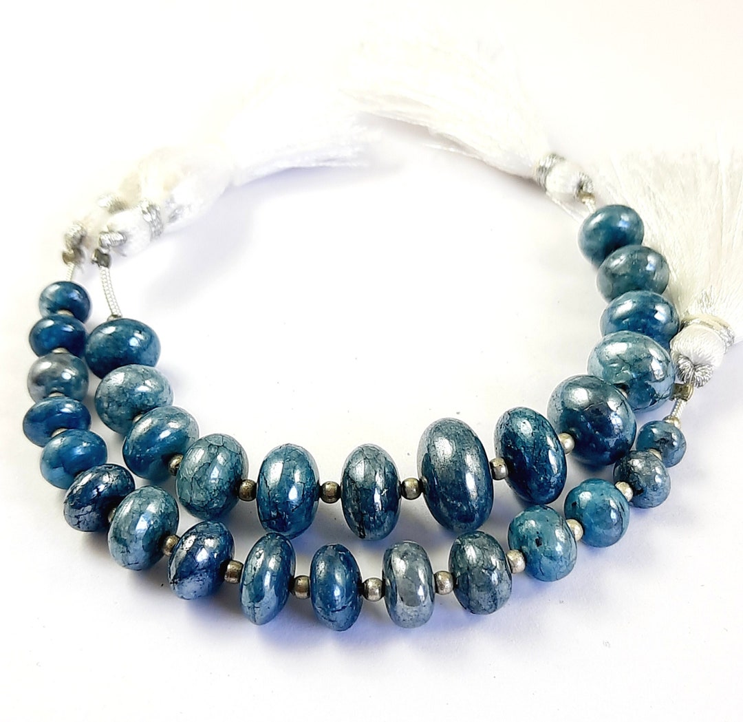 Royal Blue Quartz Beads/rondelle Shape Cabochon Royal Blue Quartz ...