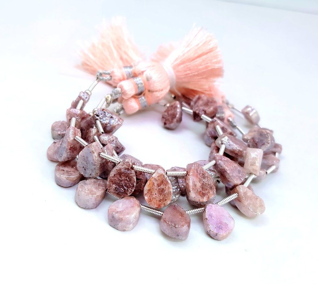 Exclusive Peach Quartz Gemstone Beads/amazing Peach Quartz Pear Shape ...