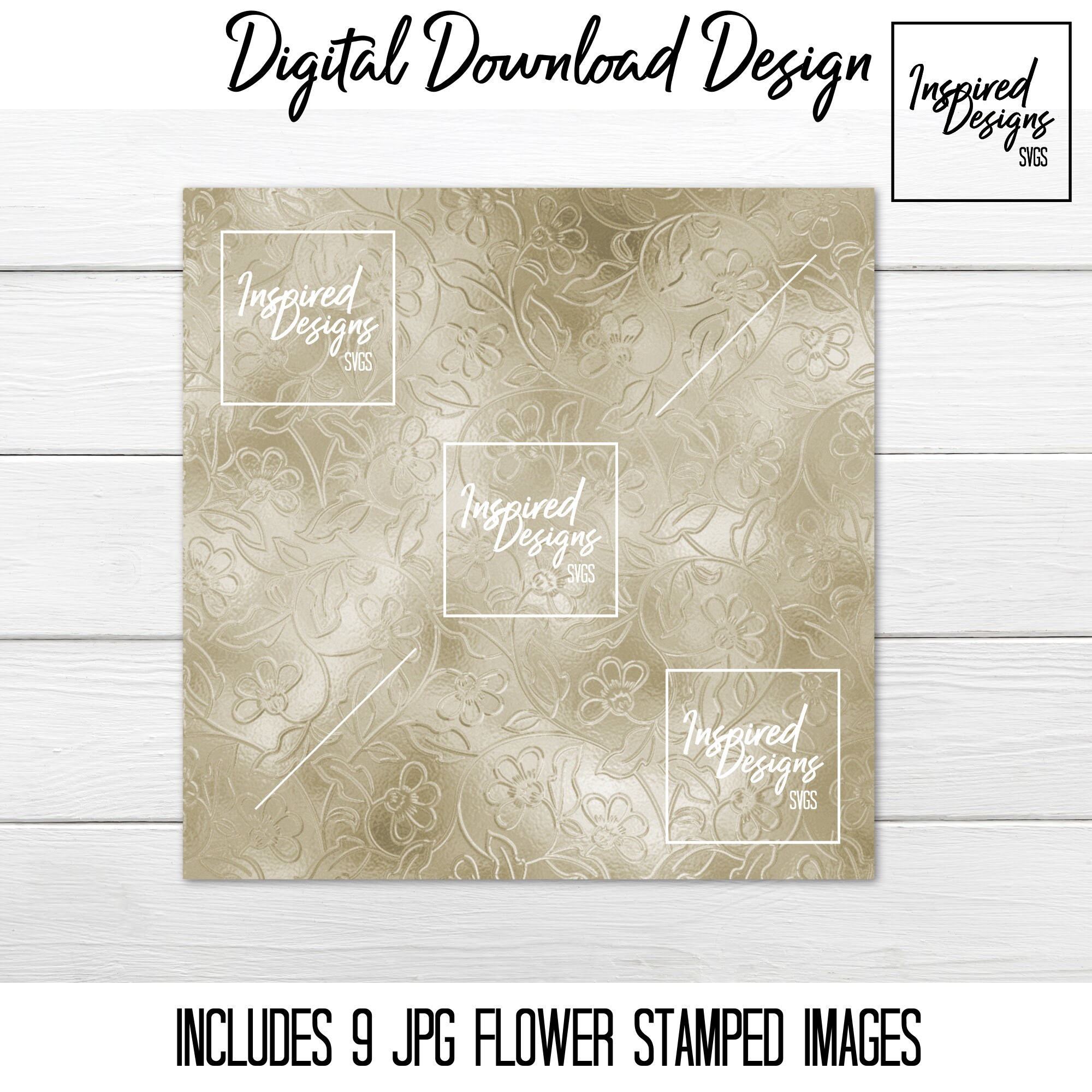 Metal Tone, Gold Foil, Stamped Paper, Embossed Paper, DIGITAL DOWNLOAD ...