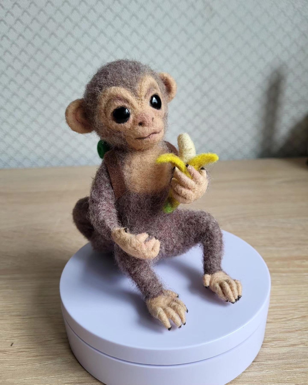 Needle Felted Monkey Traveler With Backpack. Needle Felted Animal. Gift ...